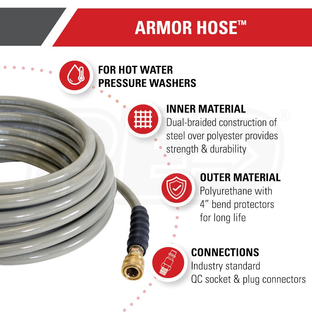 Simpson 41115 Armor 200-Foot 3/8-Inch 4500 PSI High Pressure Hose w ...