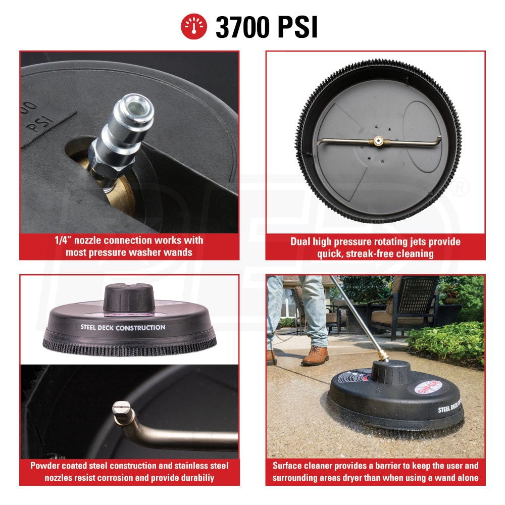 Simpson 80165 15" Surface Cleaner 3700 PSI 140°F